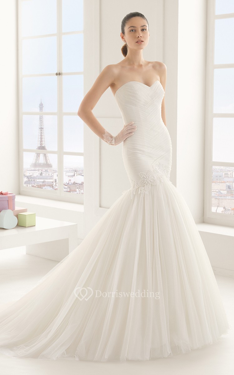 Sweetheart Dress With Appliques And S Rushing - Dorris Wedding